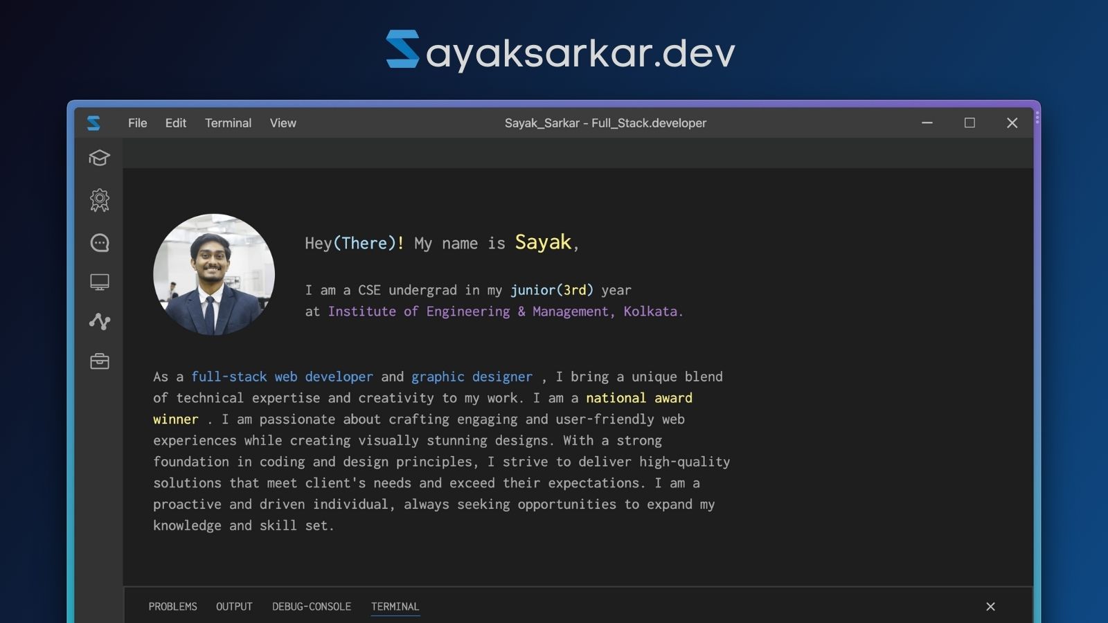 Sayak Sarkar | Full-Stack Web-Developer